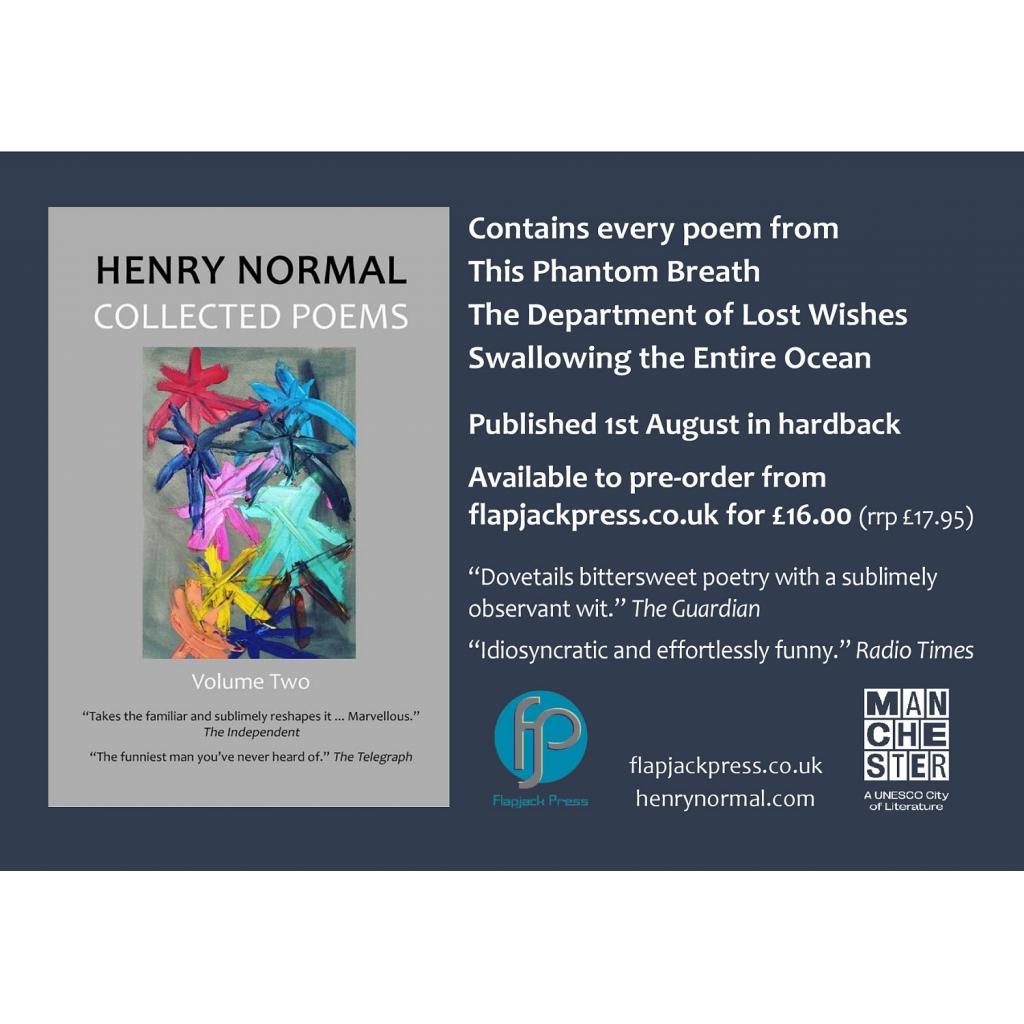 Henry Normal's Collected Poems Vol. 2 - pre-order now | Flapjack Press